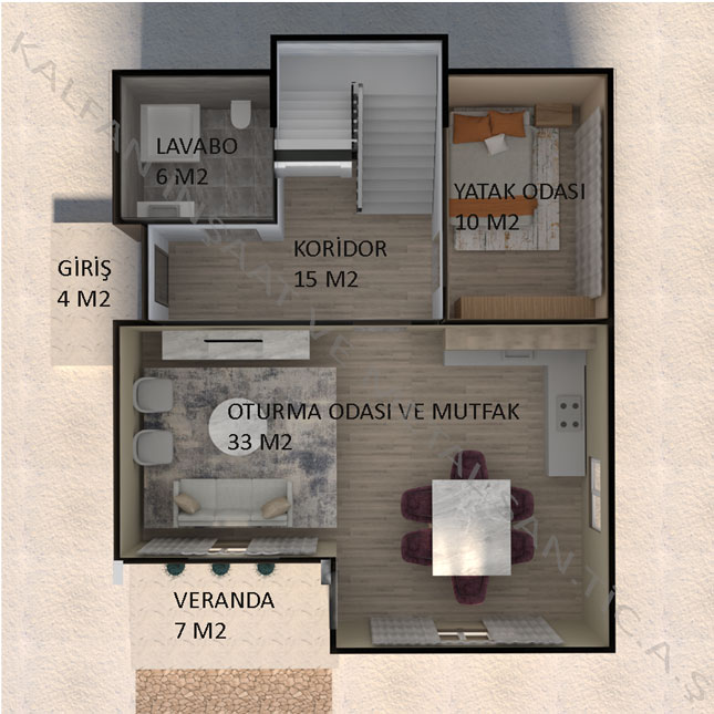 KLF-50 150 m2 / Prefabrik Ev – Kalfan İnşaat