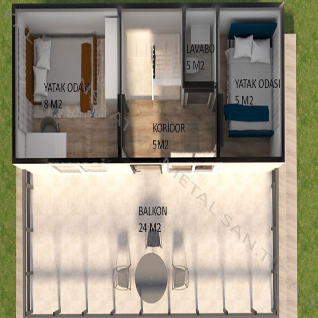 KLF-60 83 m2 / Konteyner Ev – Kalfan İnşaat